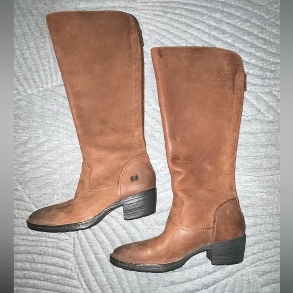 Born | Shoes | Born Bitsy Barnwood Knee High Tall Leather Back Zip ...